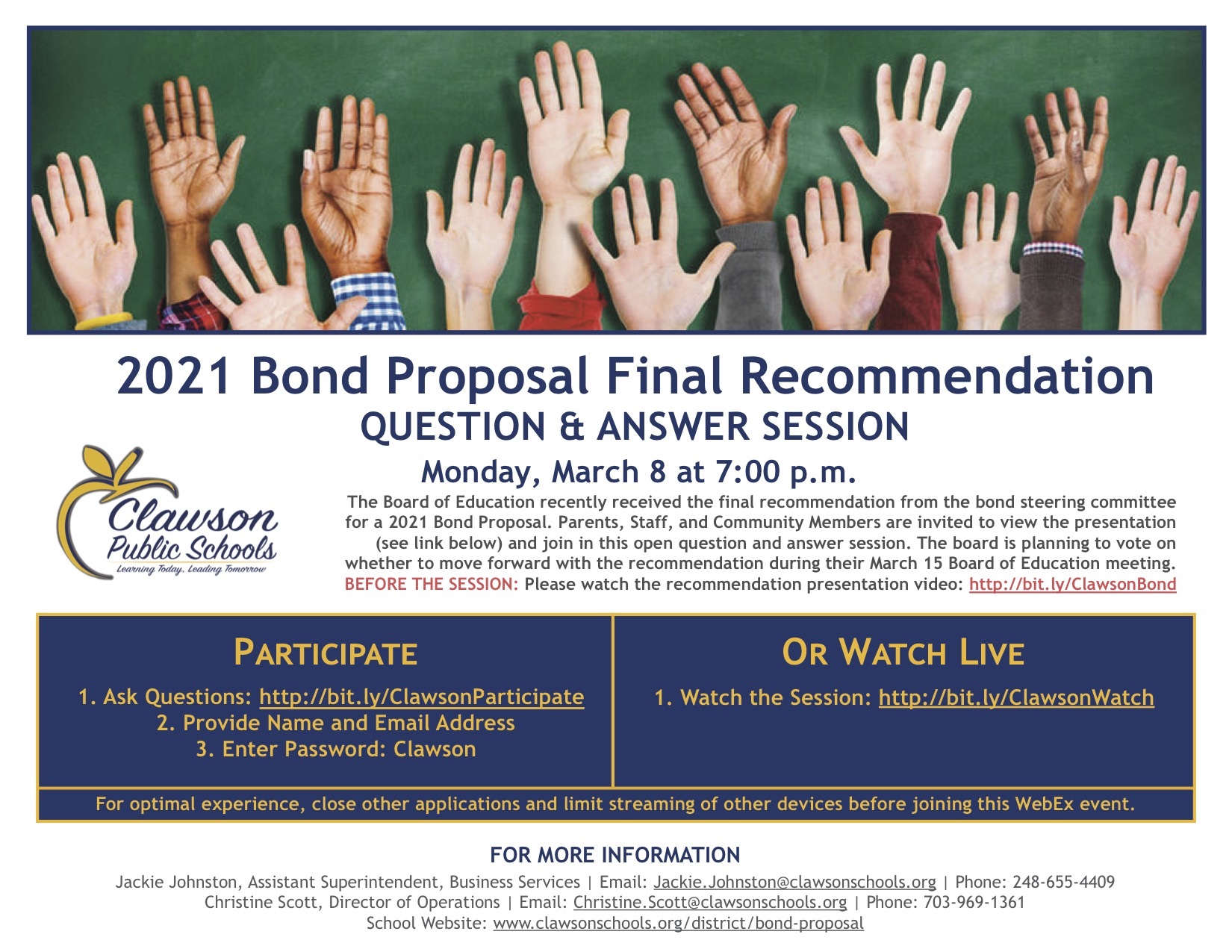 Bond Planning 2021 - About Us - Clawson Public Schools